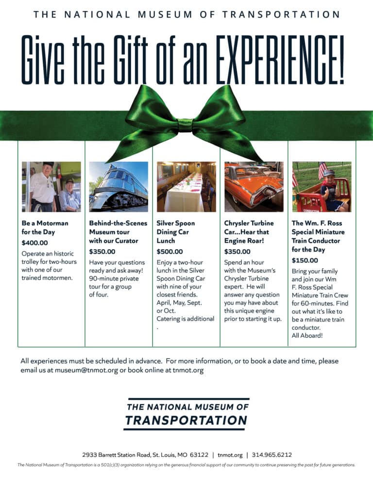 Give the Gift of an Experience - National Museum of Transportation